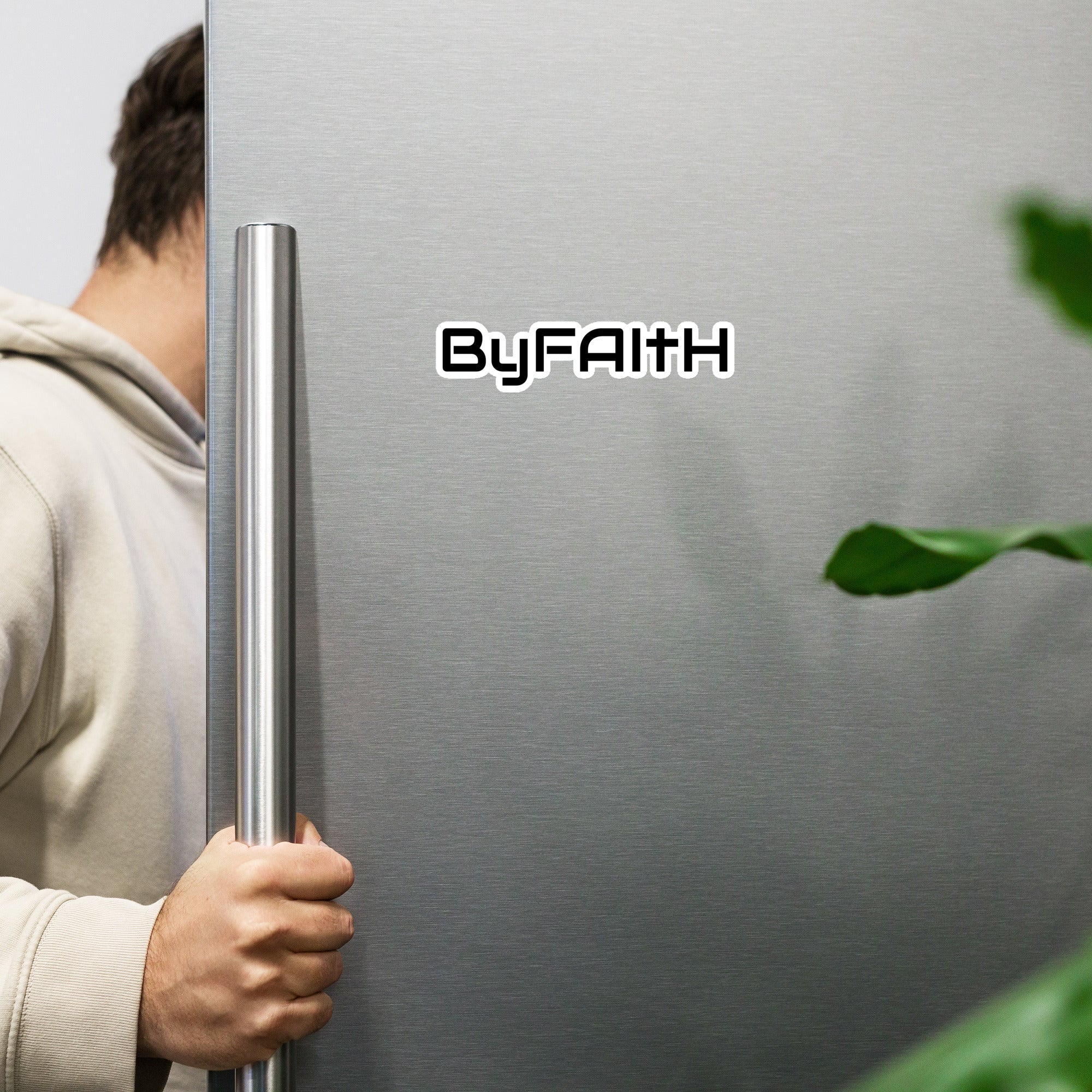 ByFAItH Cross Black & White Die-cut Fridge Magnet – Christian Ethos Apparel