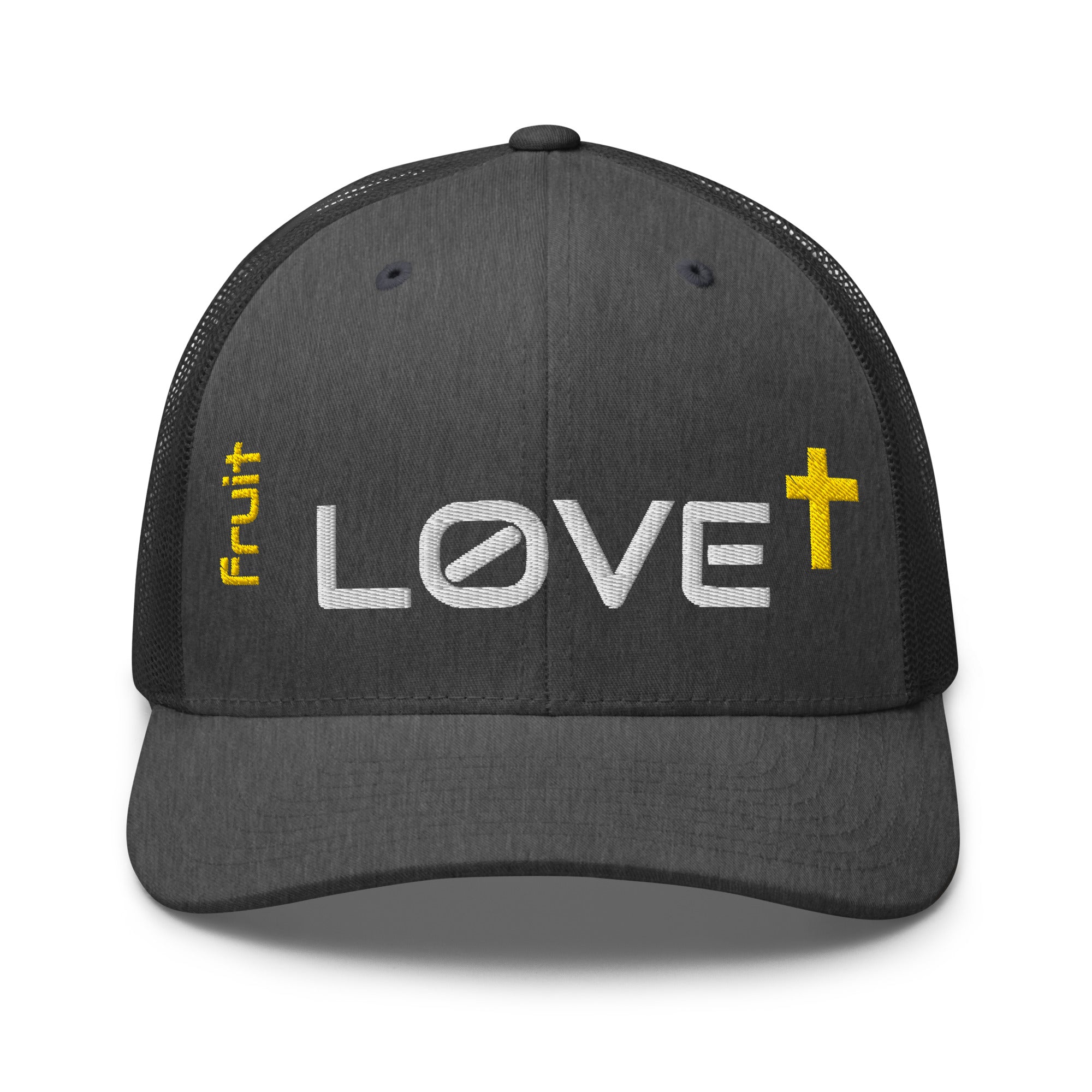 fruit LOVE t (bear the fruit of love) Cross Dark Heather Grey Yellow/W ...